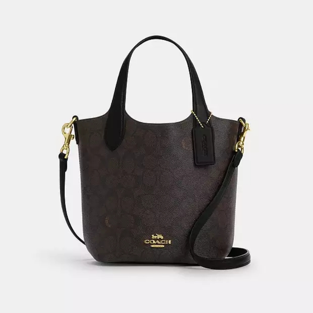 Coach Hanna Bucket Bag In Signature Canvas In Gold/Wa… - Gem